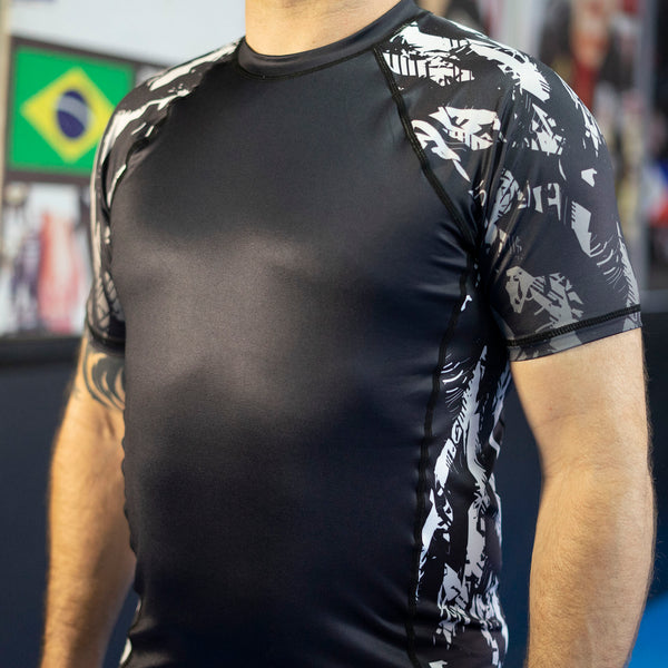 Men's Rash Guard with Side Panel - Short Sleeve - POD