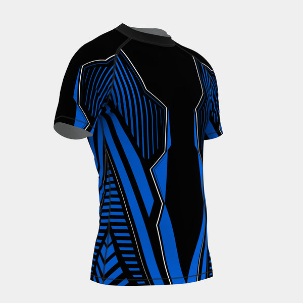 Blue Matrix Men's BJJ Rash Guard - POD